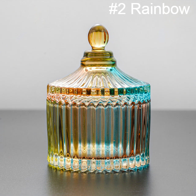 Glass Dishes with Lids ~ Clear, Holo and Rainbow | Desk Essentials ...